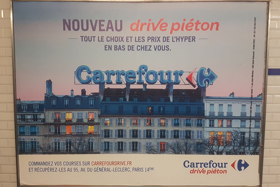 Découvrez la carte des 31 drives piéton de Carrefour à Paris