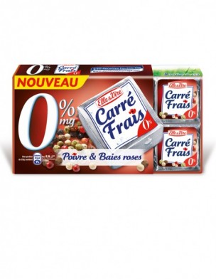 Carré Frais 0% Poivre et Baies roses d'Elle & Vire de Savencia Fromage ...