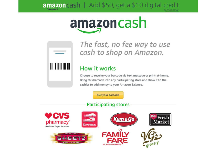 Avec Amazon Cash, l'e-commerçant accepte les paiements en espèces