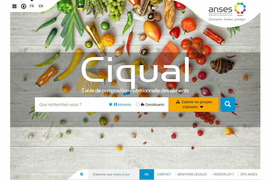 Composition nutritionnelle des aliments : l’Anses offre un nouvel outil